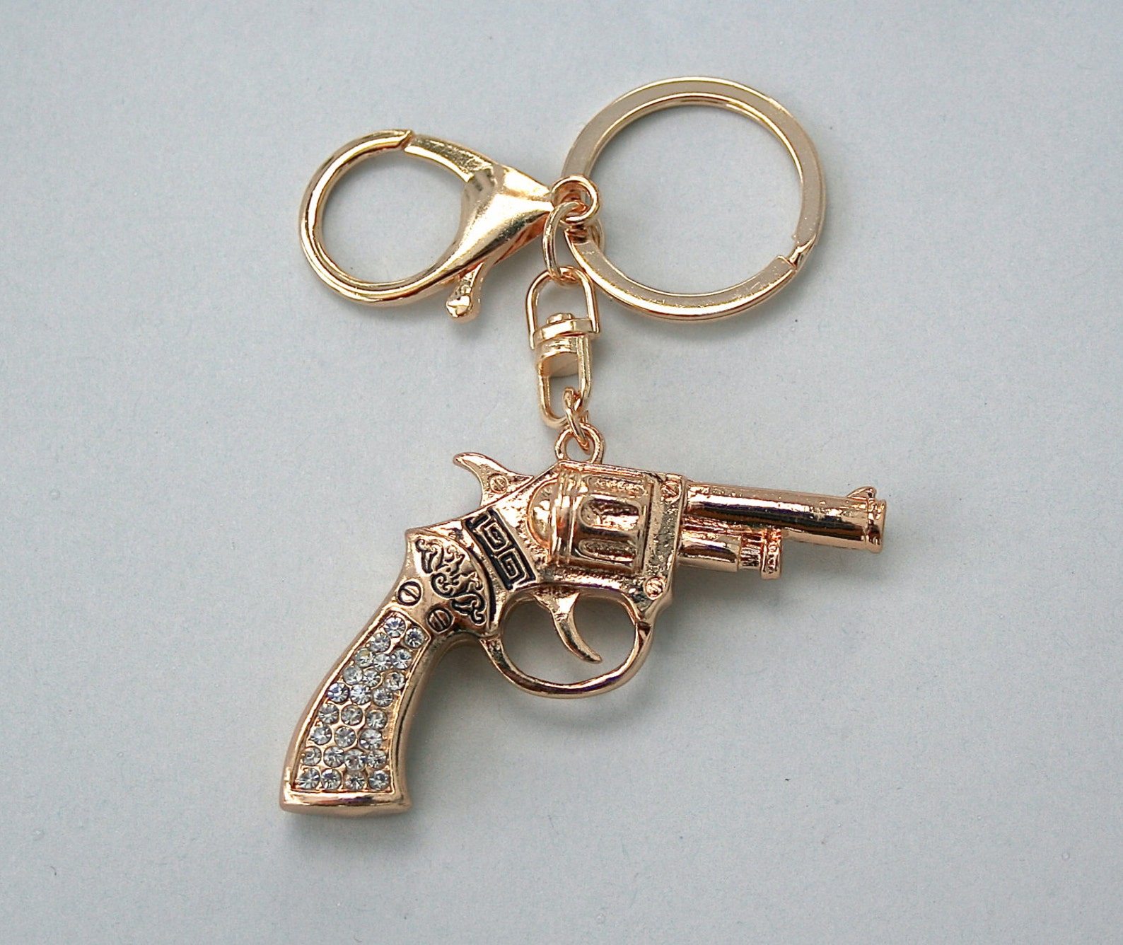 Pistol Rhinestone Crystal Keychain Rhinestone Handgun - Etsy