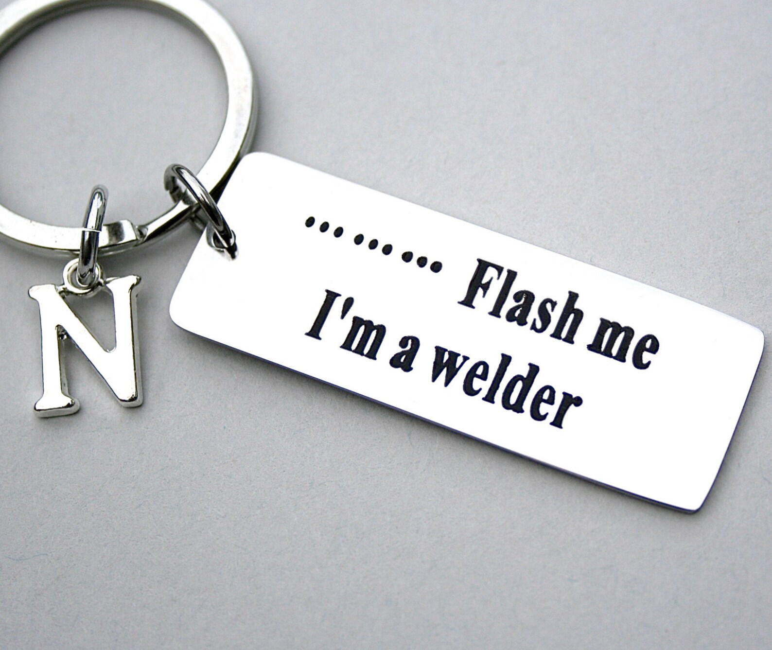 Stainless Steel " Flash Me I'm A Welder " Keychain, Personalize ...