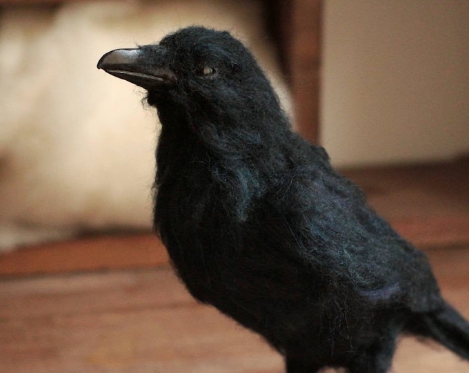 Needle Felt Raven Made to Order - Etsy