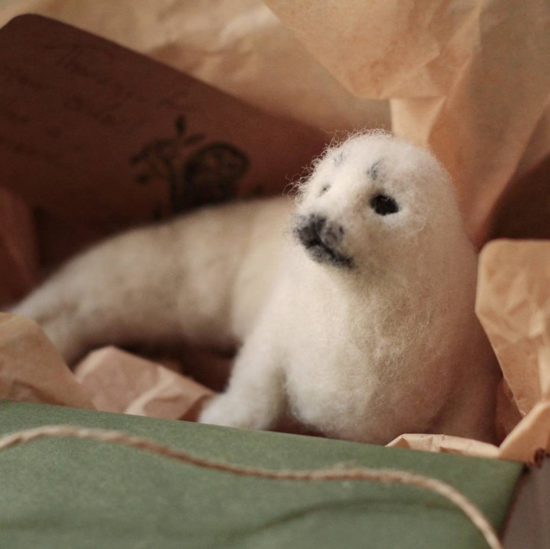 Needle Felted Harp Seal Pup - Made to Order - Etsy