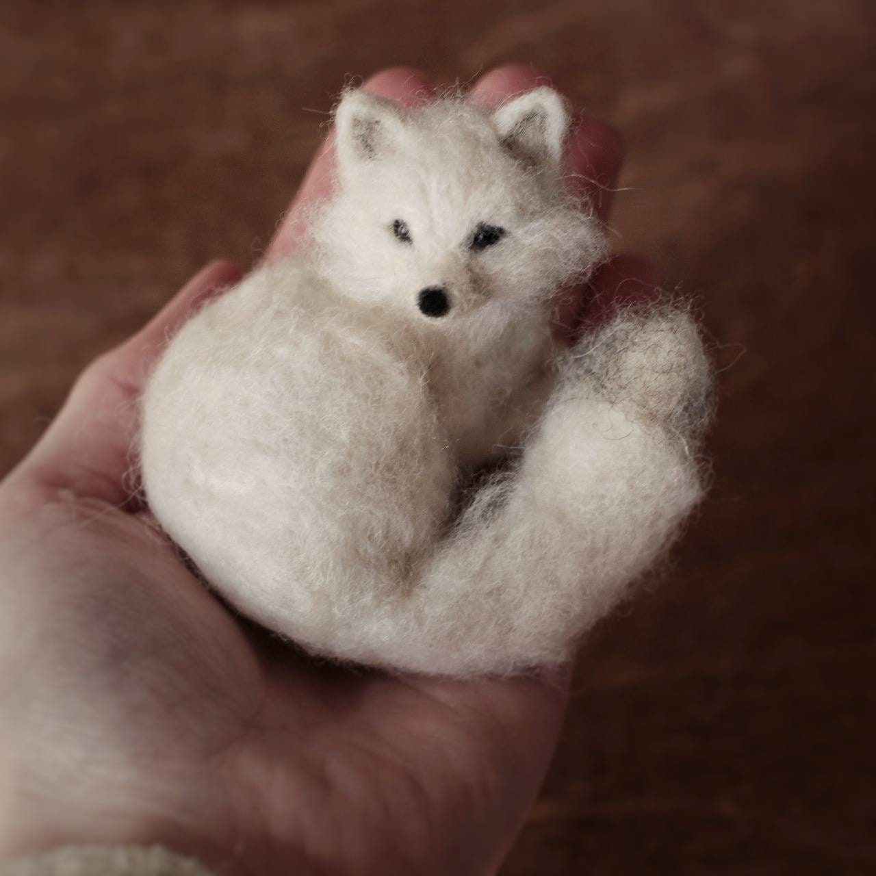 Miniature Needle Felted Arctic Fox - Made to Order - Etsy UK