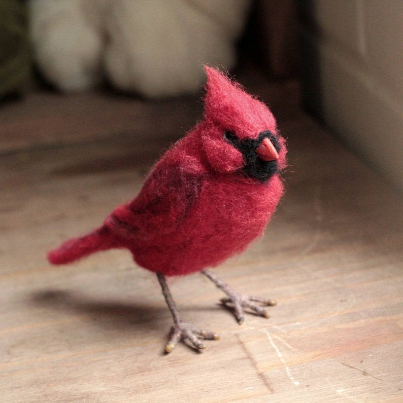 Needle Felted Cardinal - Made to Order - Etsy
