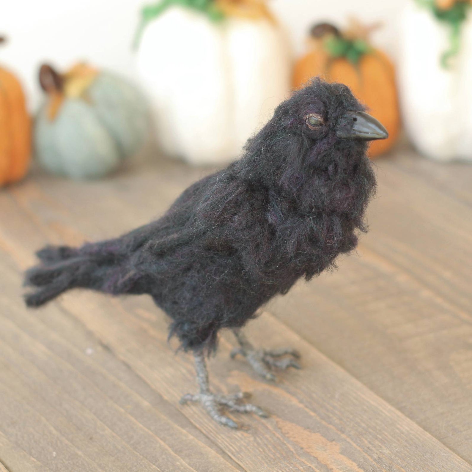 Needle Felt Raven Felted Blackbird Fall Decoration Needle - Etsy UK