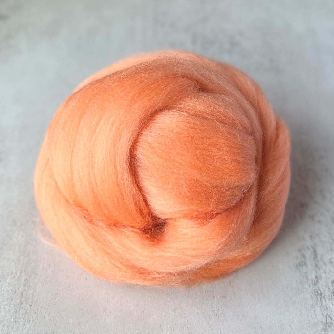 2oz Peaches Merino Wool Roving: Needle Felting Fiber - Etsy