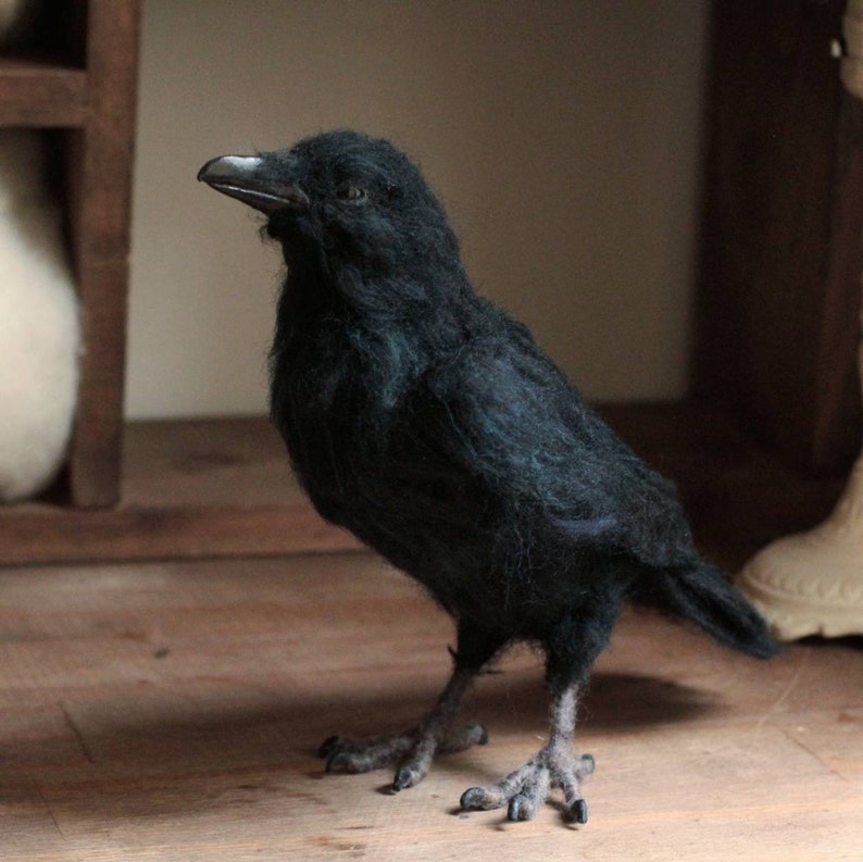 Needle Felt Raven Felted Blackbird Fall Decoration Needle - Etsy UK