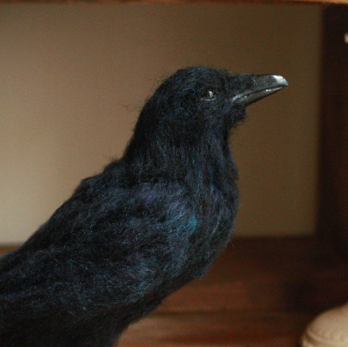 Needle Felt Raven - Made to Order - Etsy UK