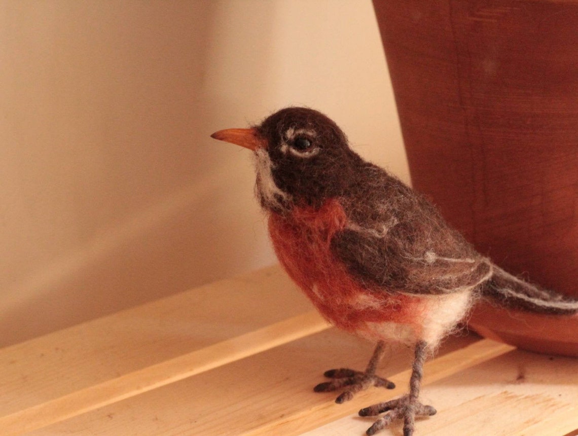 Needle Felted American Robin Made to Order - Etsy