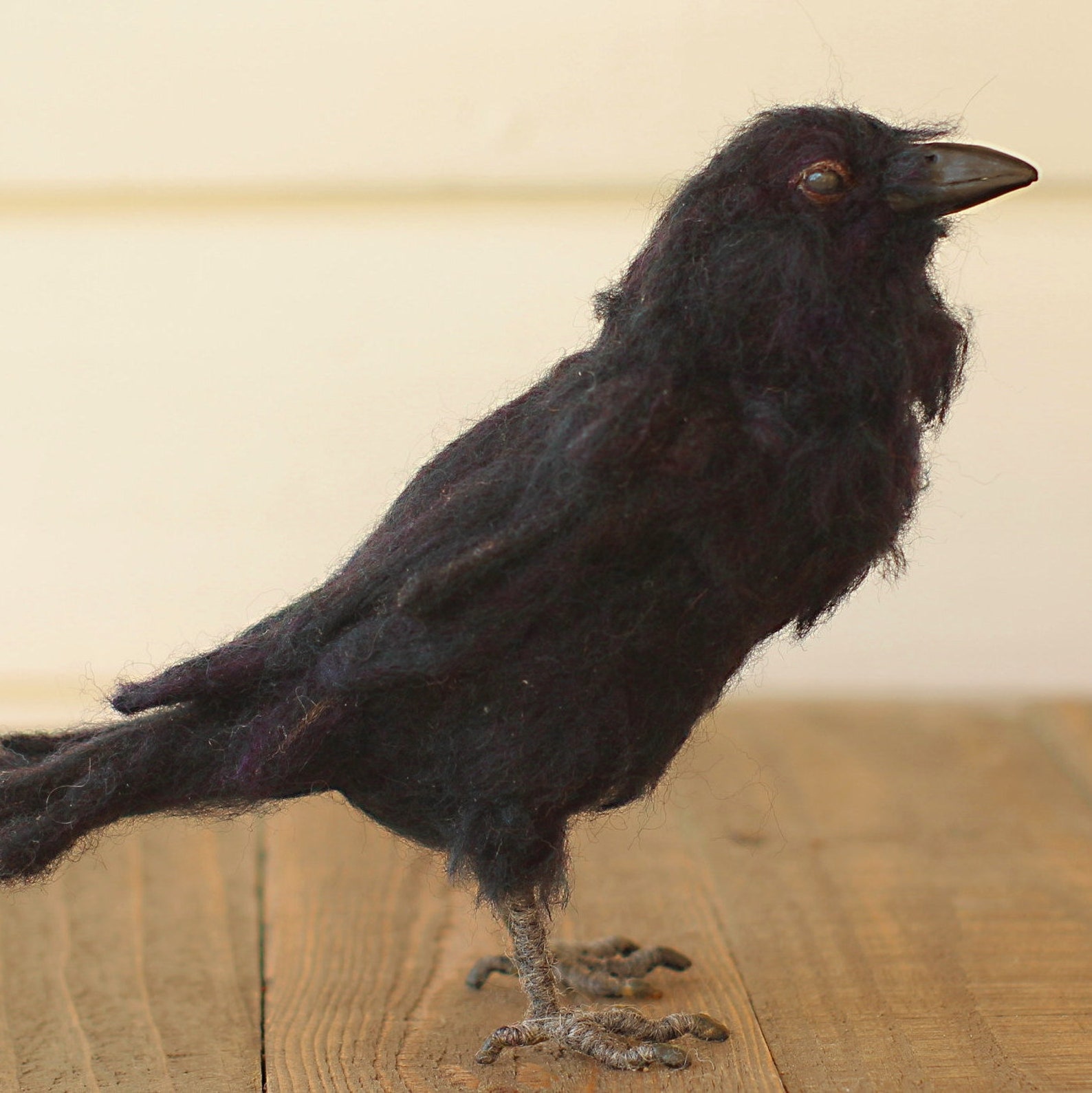 Needle Felt Raven Felted Blackbird Fall Decoration Needle - Etsy UK