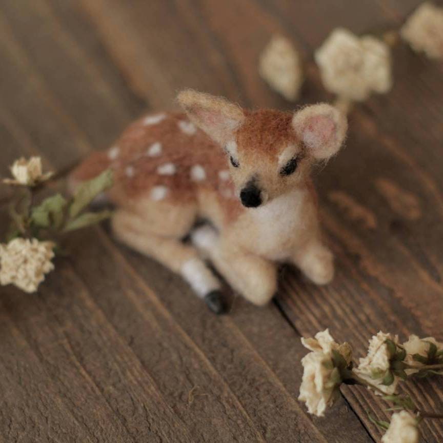 Miniature Needle Felted Fawn Made to Order - Etsy UK