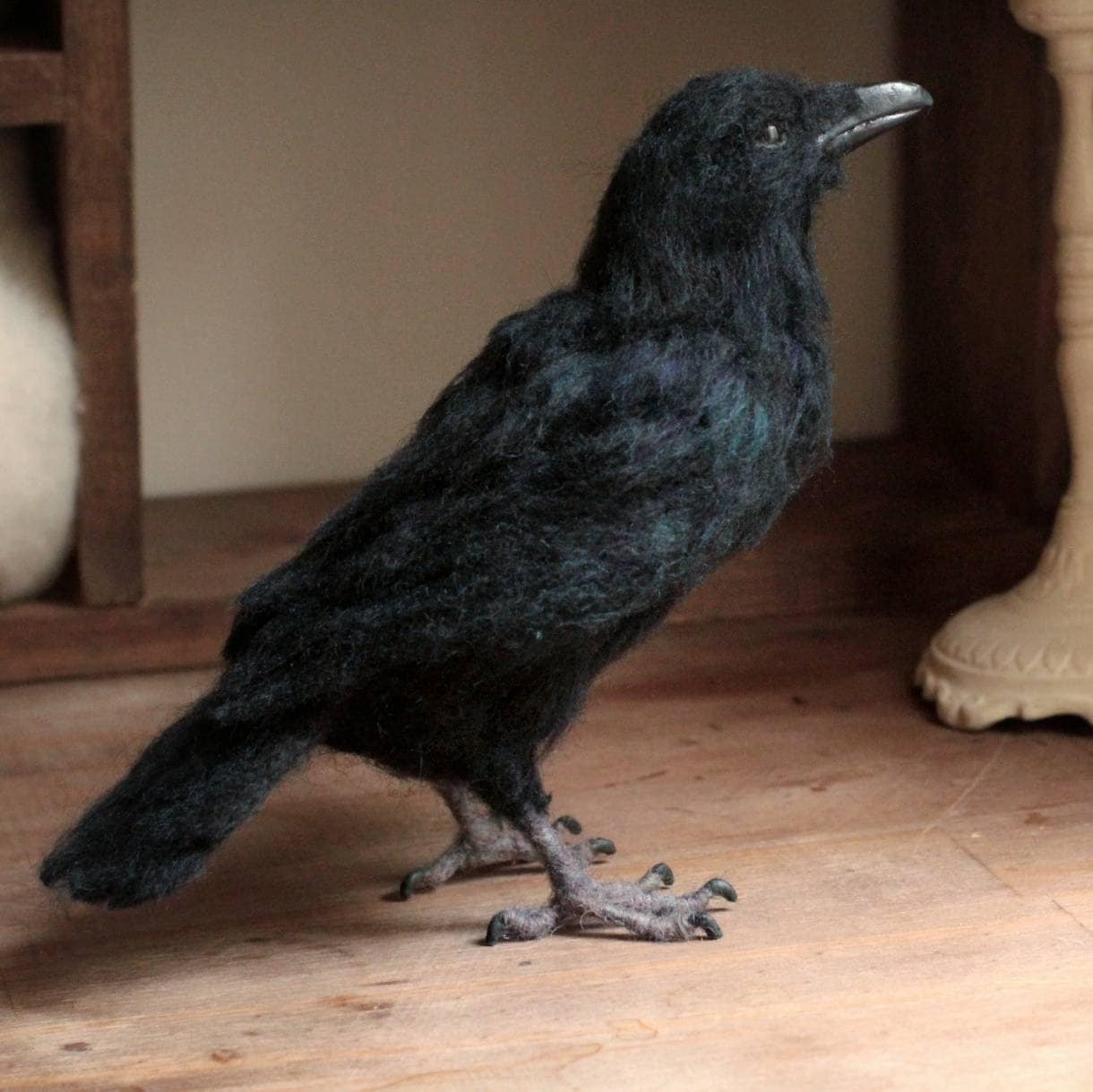 Needle Felt Raven Felted Blackbird Fall Decoration Needle - Etsy UK