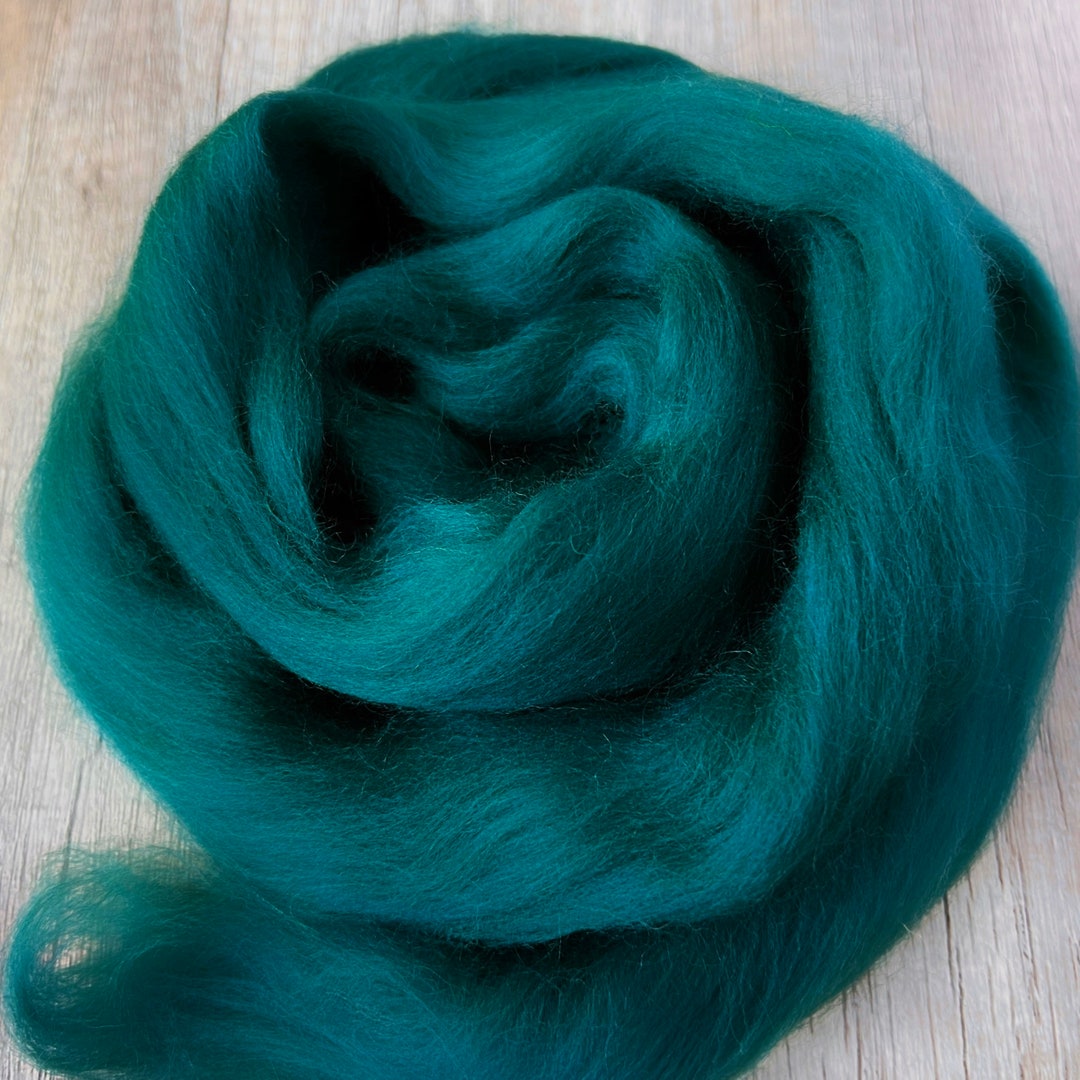 2oz Dark Teal Merino Wool Roving: Needle Felting Fiber - Etsy