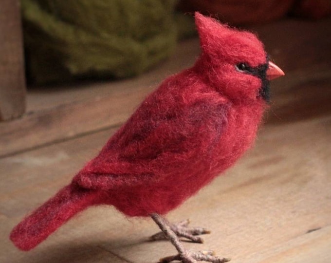 Needle Felted Cardinal - Made to Order - Etsy