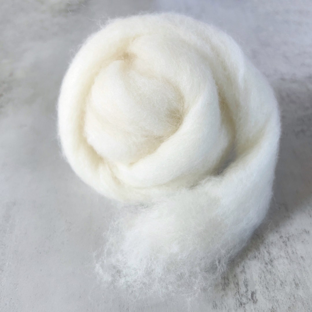2oz Carded Corriedale in White, Wool Roving for Needle Felting - Etsy