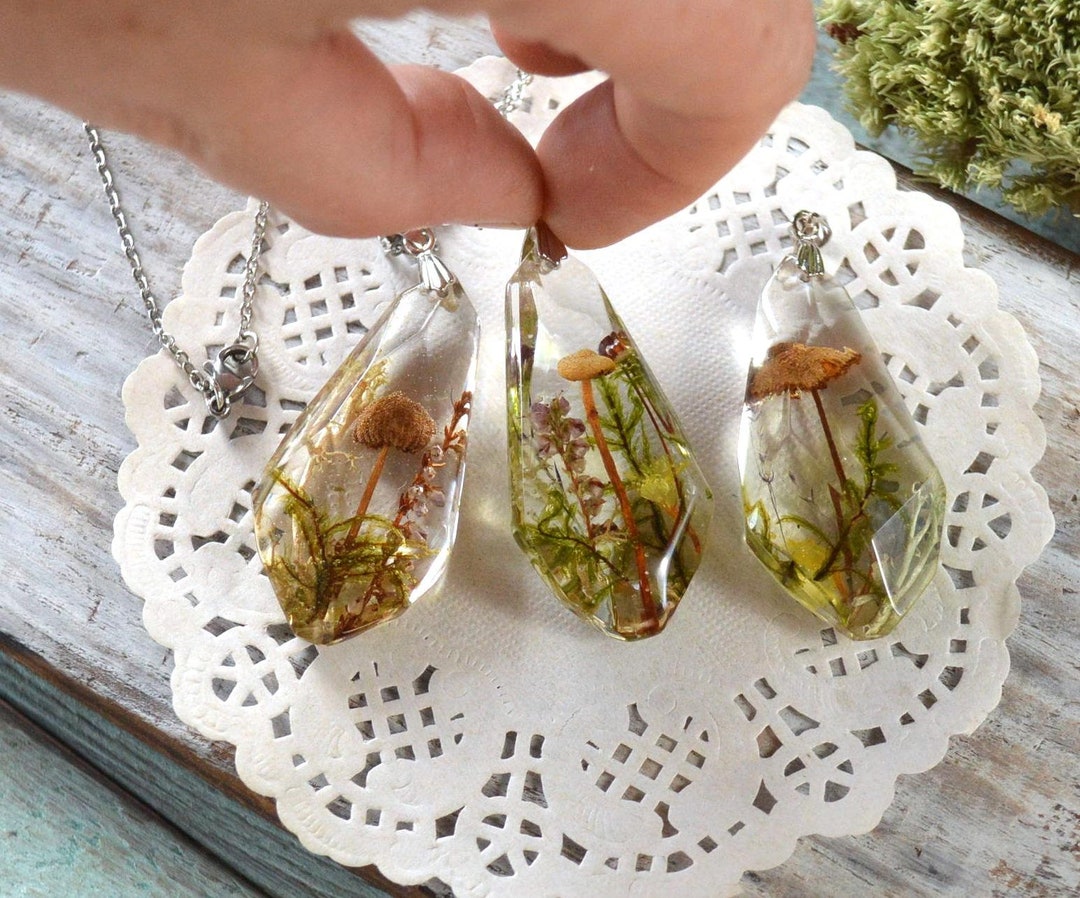 Forest Pendant Necklace Fairytale Resin Crystal Jewelry Garden, Nature ...