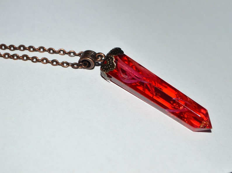 Red Crystal Necklace Red Necklace Gift for Her Flower Necklace - Etsy