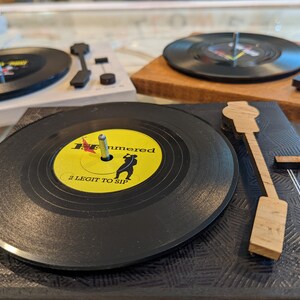 Funny Vinyl Record Coasters With Turntable Holder Make a Set - Etsy