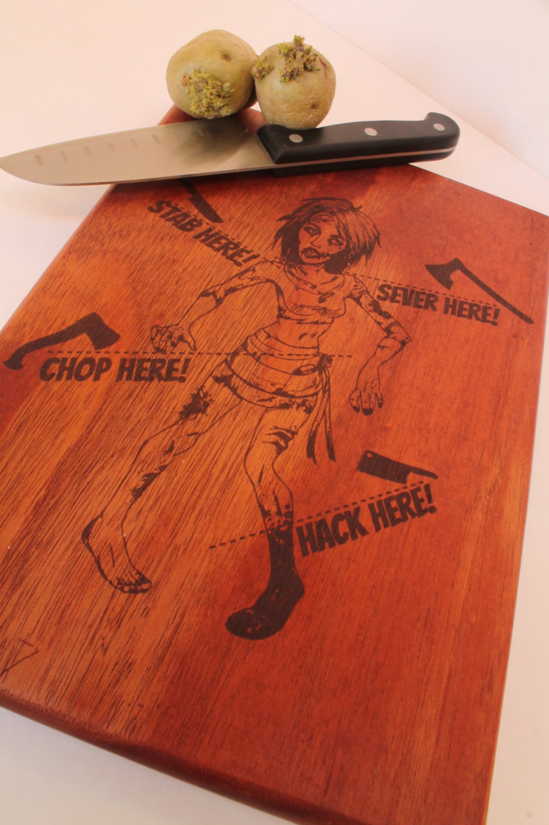 11x14x1" Zombie Cutting Boards. Halloween Cutting Board. Chop Down ...