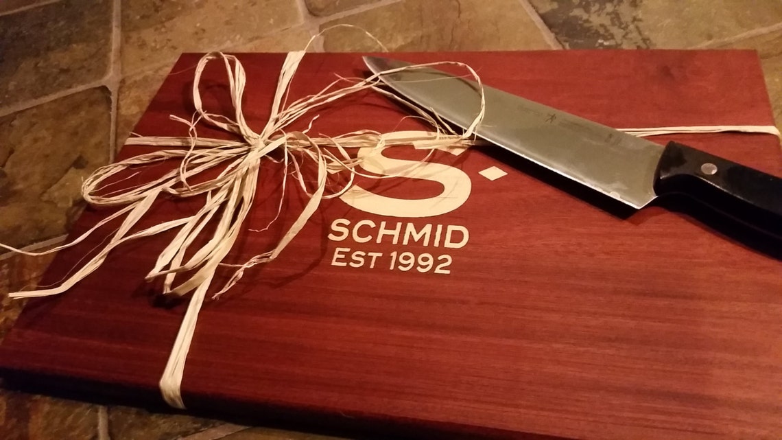 Custom Monogram Inlay Cutting Boards for Weddings or Gifts - Etsy