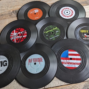 Funny Vinyl Record Coasters With Turntable Holder - Make a Set With 26 ...