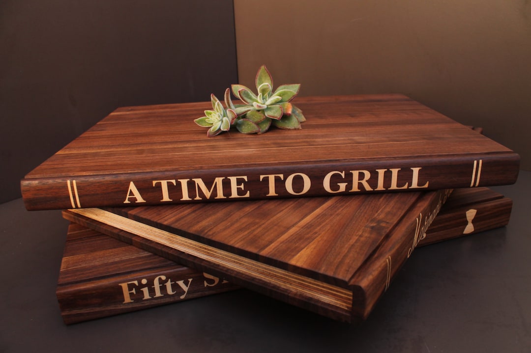 Rustic Book Shaped Cutting Board/ Serving Board, "a Time to Grill". for ...