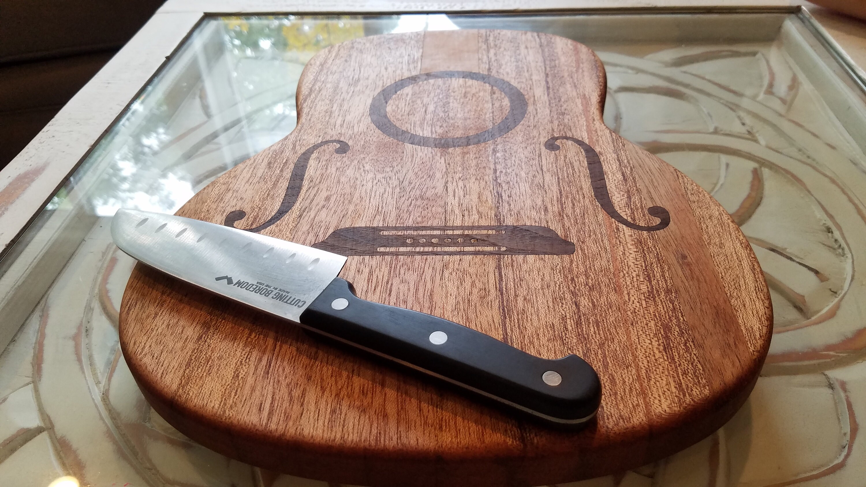 Acoustic Guitar Shaped Inlay Cutting Board FREE SHIPPING - Etsy