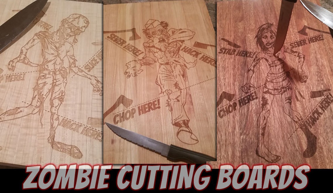 11x14x1 Zombie Cutting Boards. Halloween Cutting Board. - Etsy