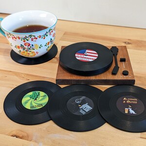 Funny Vinyl Record Coasters With Turntable Holder - Make a Set With 26 ...