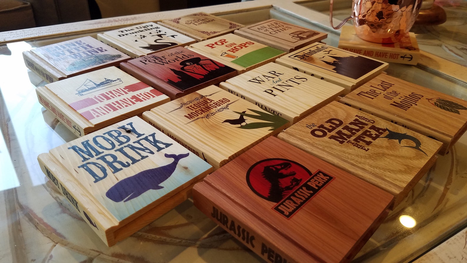 Solid Wood Book Shape Coasters now FULL COLOR & FREE | Etsy