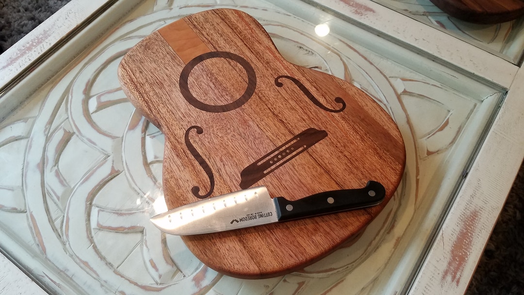 Acoustic Guitar Shaped Inlay Cutting Board *FREE SHIPPING*, Custom ...