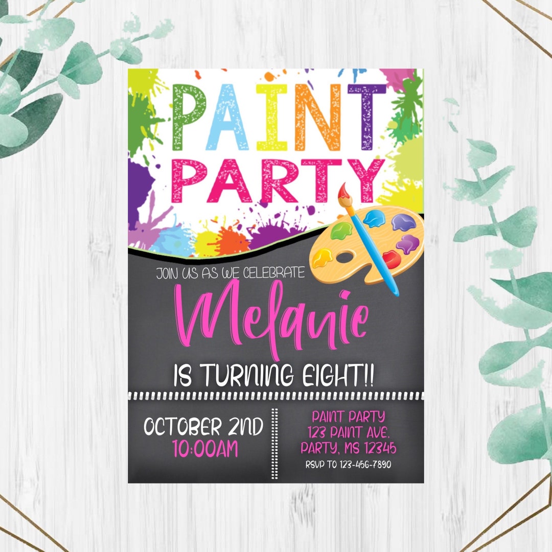 Paint Party Invitation, Paint Invitation, Paint Party Invite, Paint ...