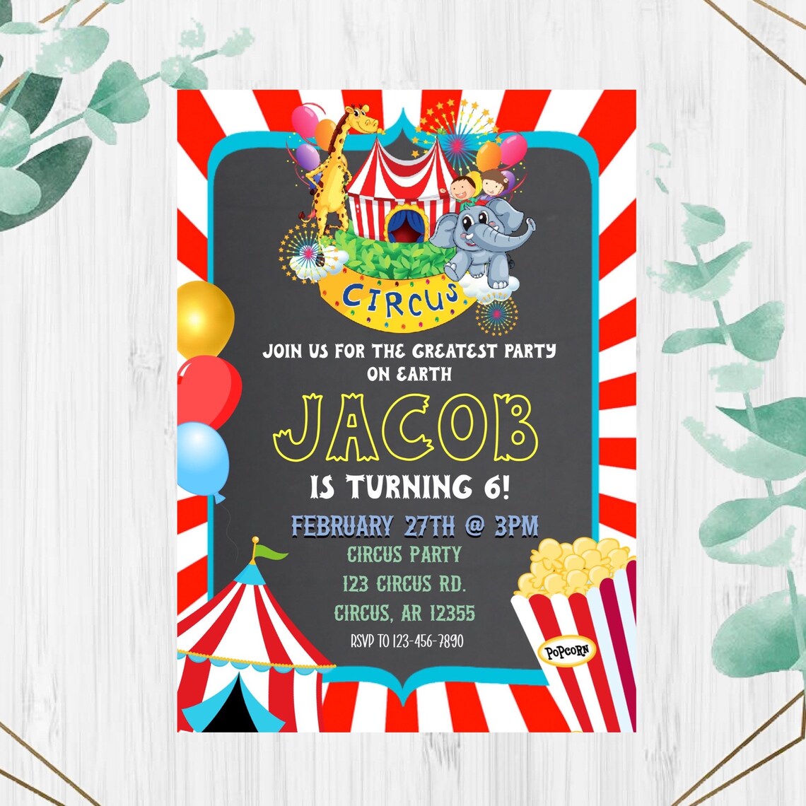 Invitación de circo, Invitación de cumpleaños de carnaval, Invitación ...