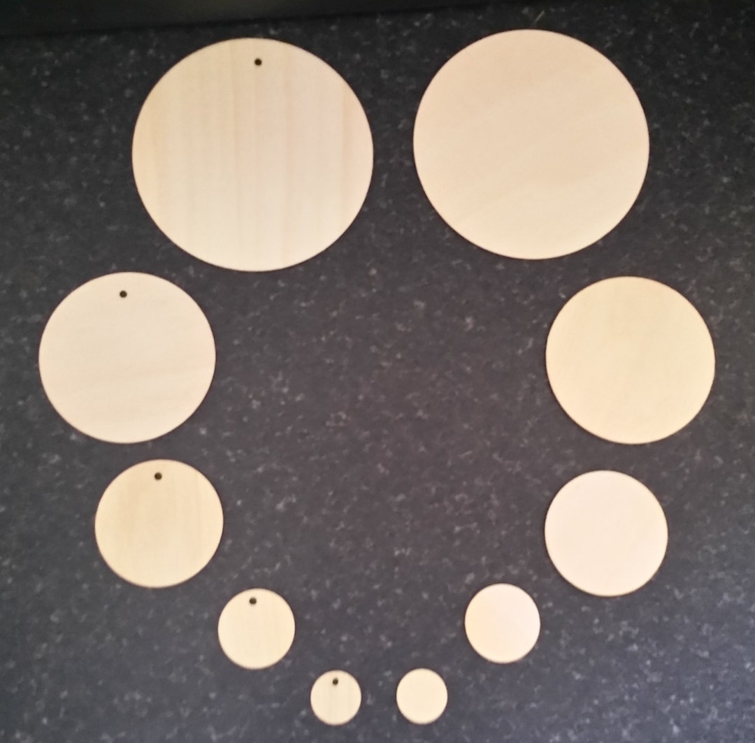 10 Pack of Wooden Circle Shapes 2cm to 10cm - Etsy UK