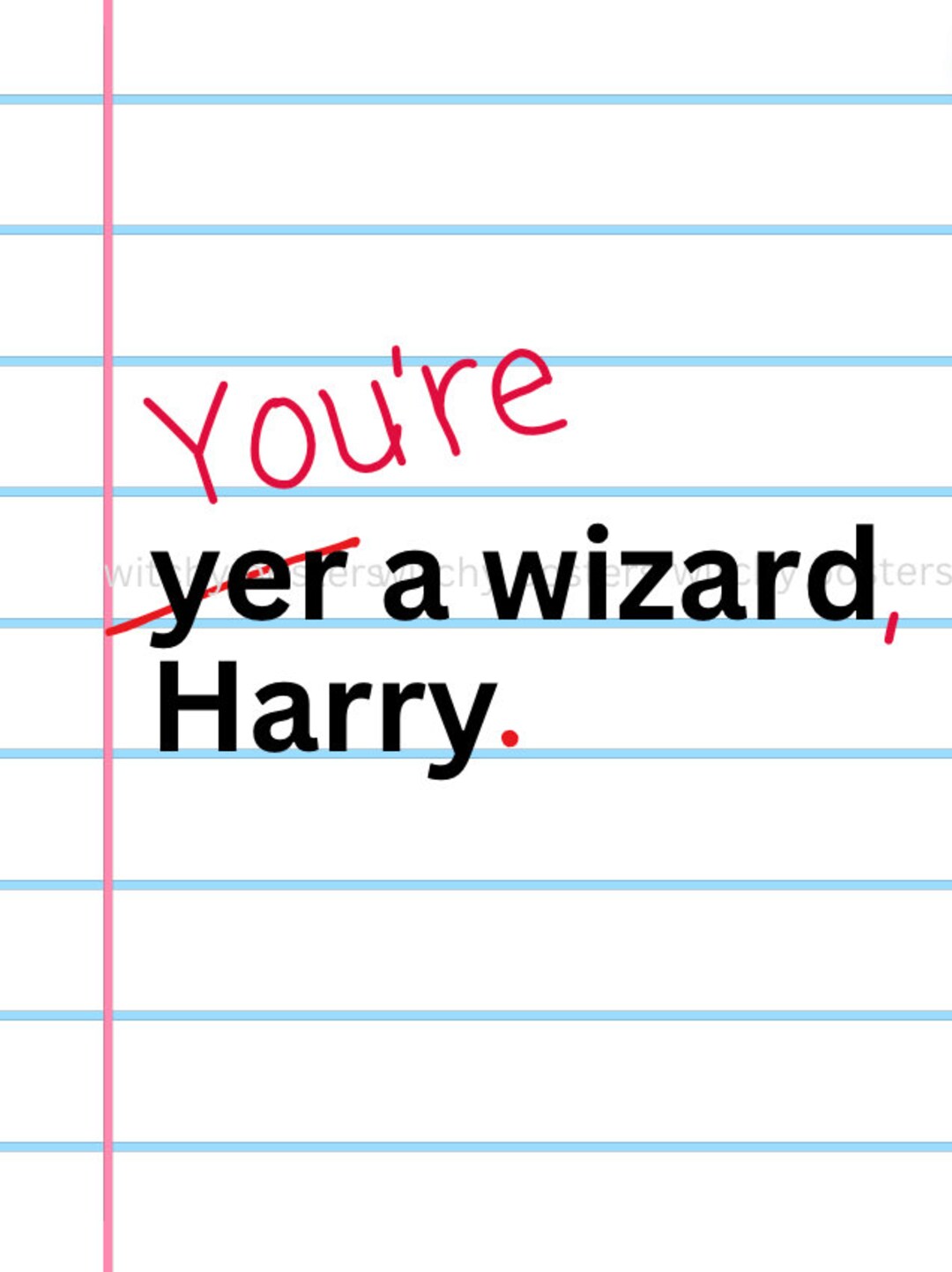 Yer a Wizard Harry Poster - Wizard Theme Poster, Hogwarts Wall Art ...