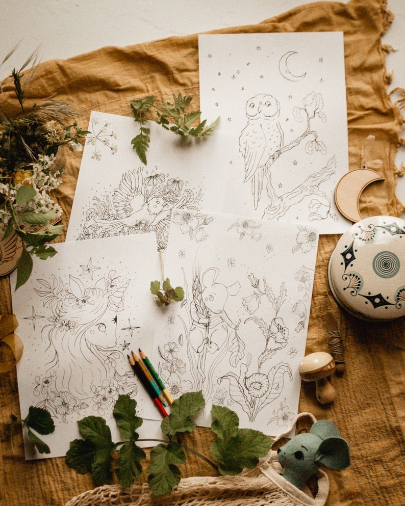 Printable Coloring Pages Set 5 Printable Coloring Sheets Pdf - Etsy Canada