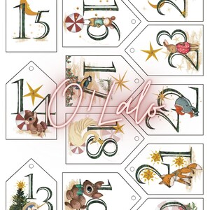 DIY Advent Tags, Calendar Tags, Instant Download Calendar, December ...