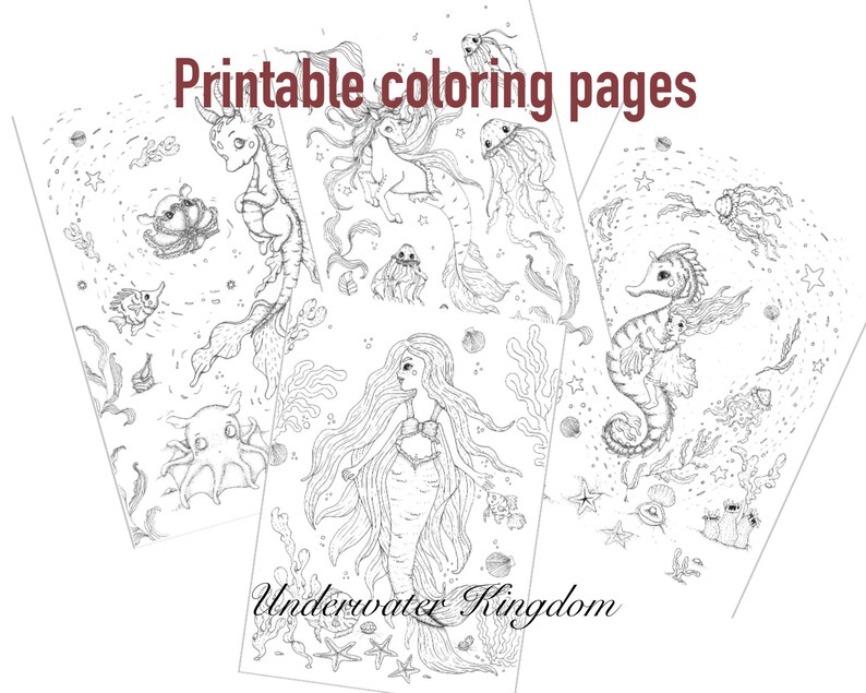 Digital Coloring Pages Set 6 Printable Coloring Sheets Pdf - Etsy