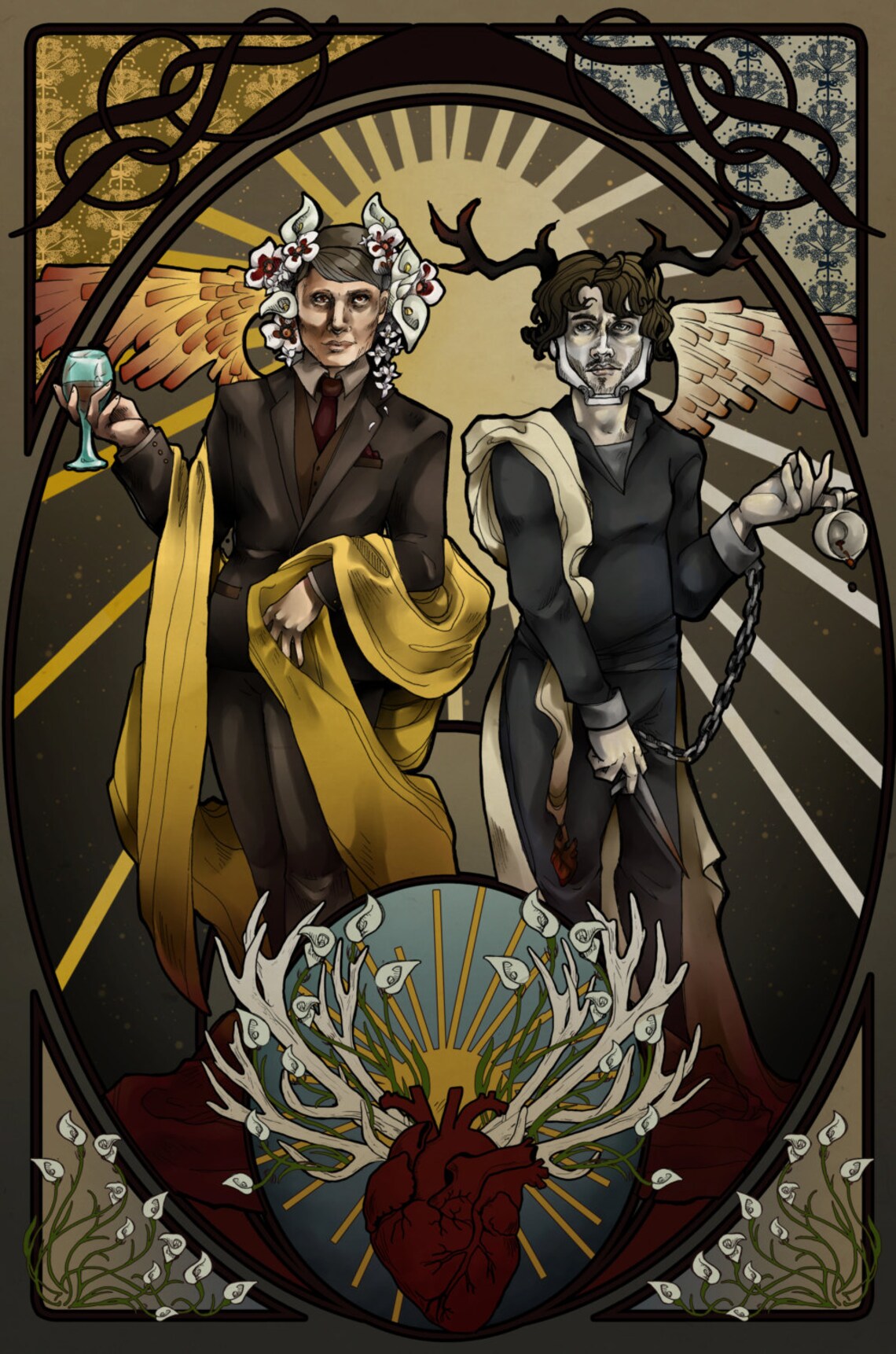 Hannibal Will Graham Art Nouveau Poster Print Horror Gore - Etsy