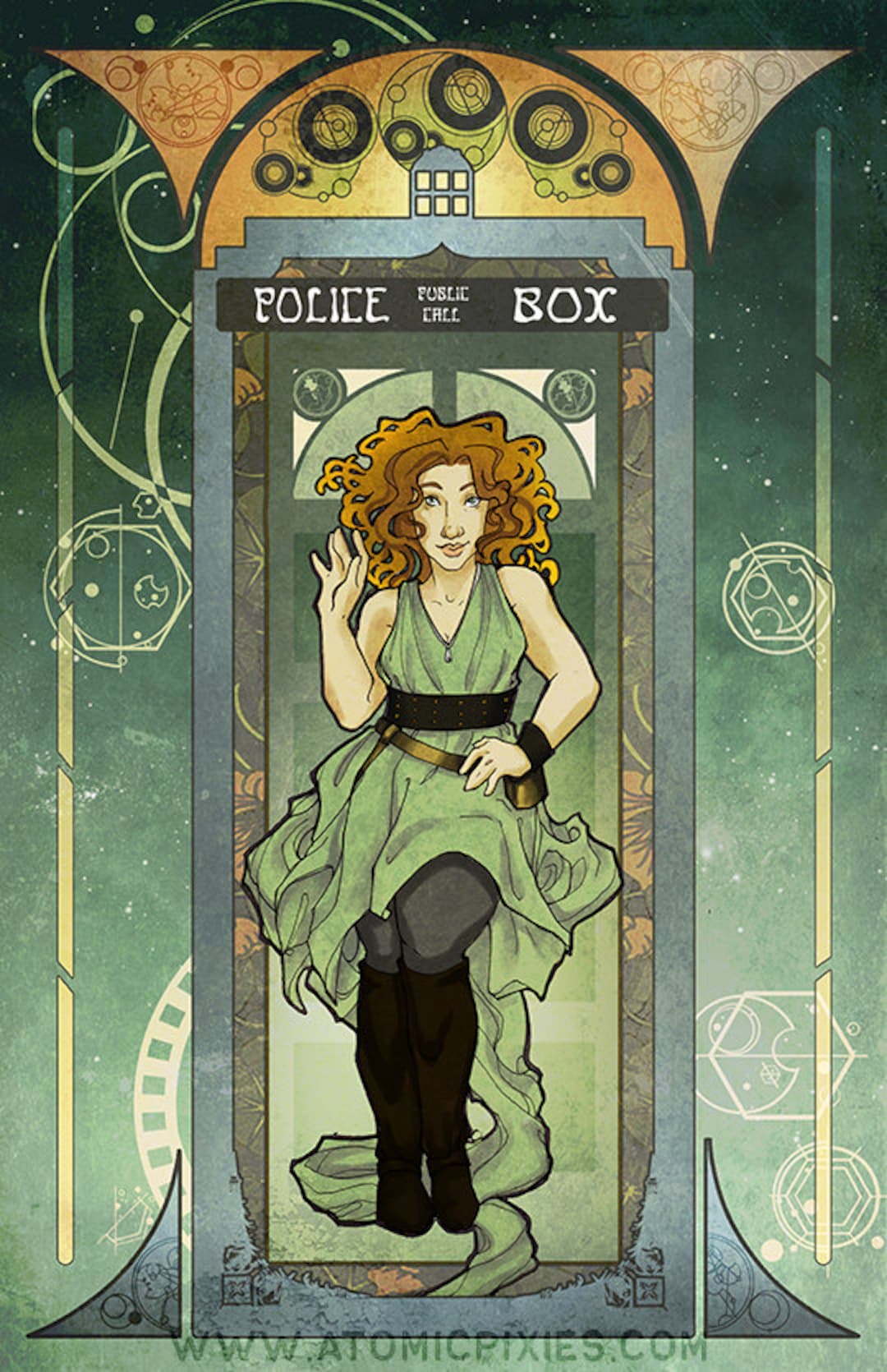 River Song BBC Doctor Who Art Nouveau Poster Print TARDIS Companions - Etsy