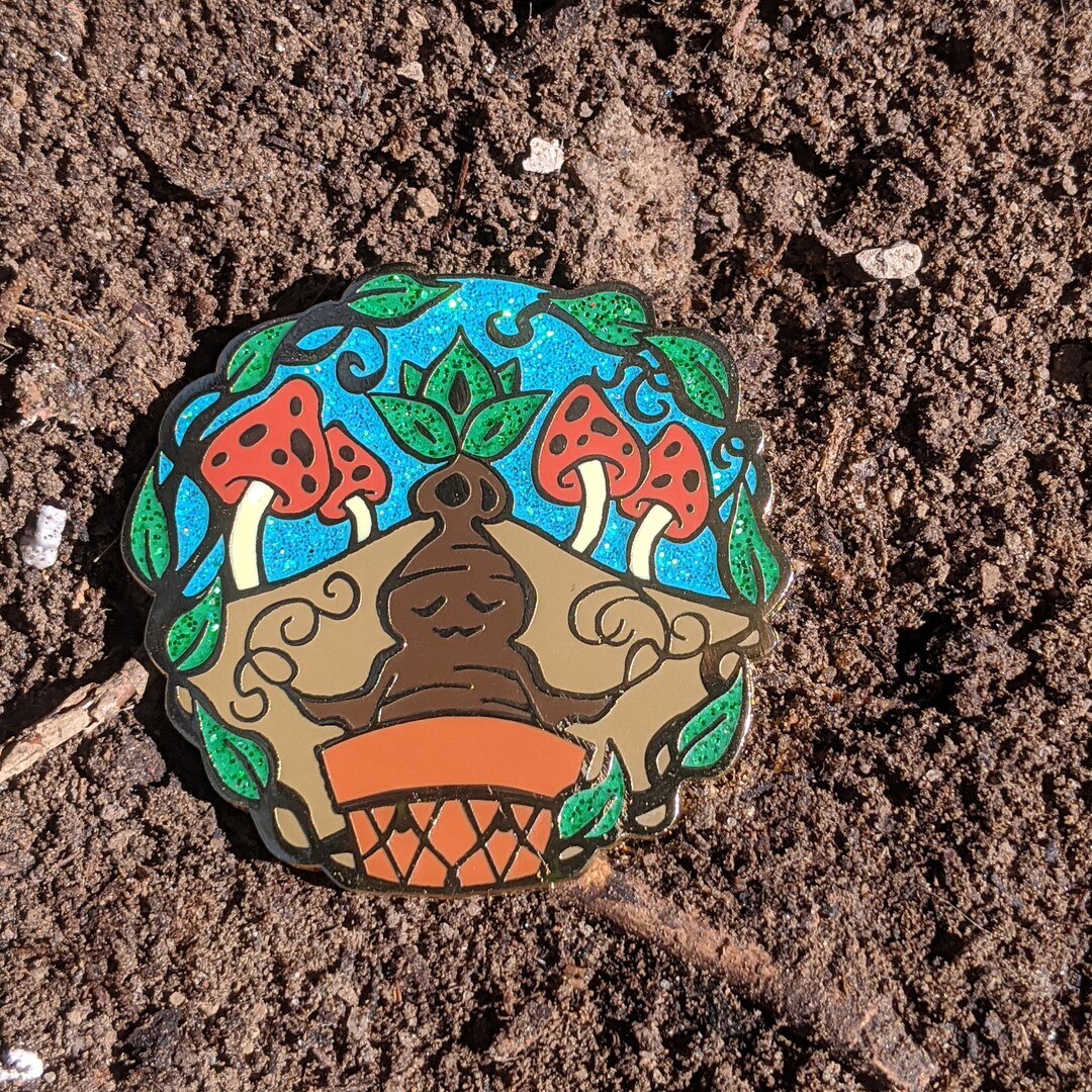 Mandrake Mushroom Herbology Class Enamel Pin Art Nouveau Witch Wizard ...