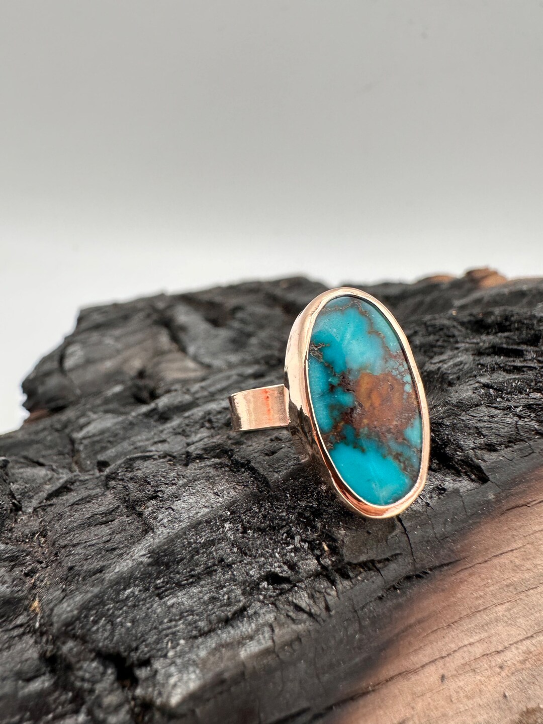 14kt Gold-filled Pilot Mountainturquoise Ring Size 6 - Etsy