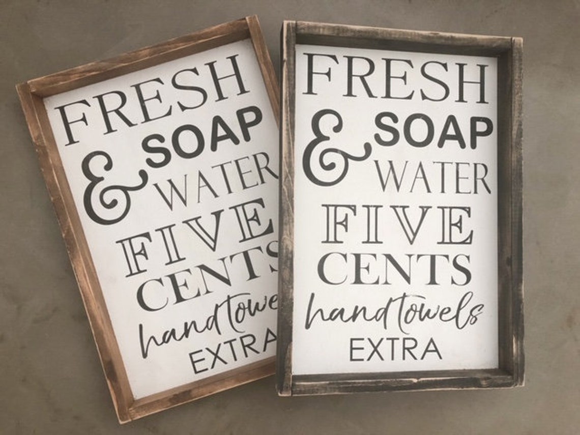 Fresh Soap and Water Sign,bathroom Wall Decor,bathroom Signs,farmhouse ...
