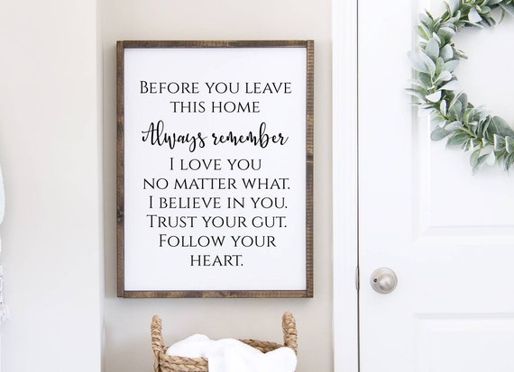Before You Leave This Home Entryway Sign Farmhouse Decor - Etsy