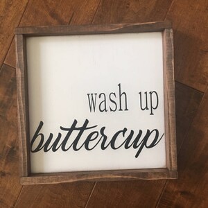 Wash up Buttercup,rustic Bathroom,bathroom Sign,bathroom Decor,rustic ...