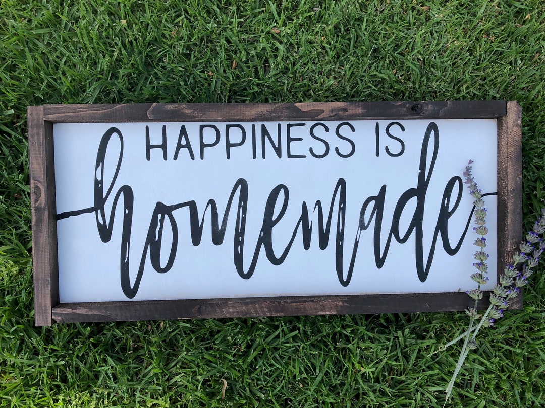 HAPPINESS is Homemade,kitchen Sign,farmhouse Decor, Rustic Wood Sign ...
