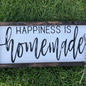 HAPPINESS is Homemade,kitchen Sign,farmhouse Decor, Rustic Wood Sign ...
