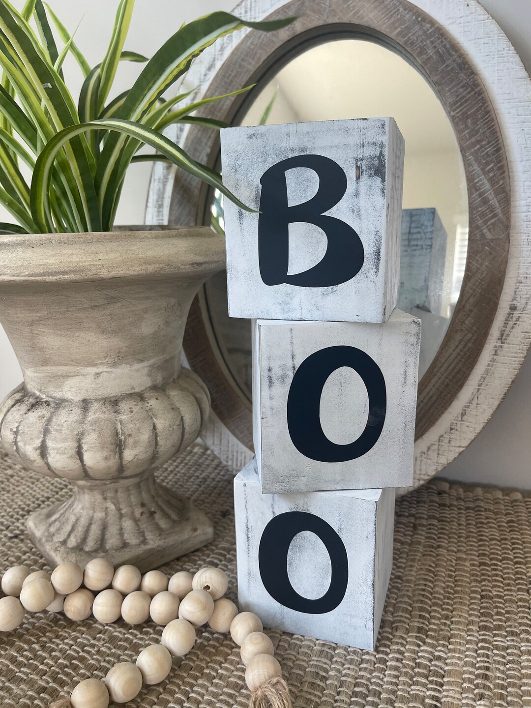 Halloween Decor, Boo Wooden Blocks, Wooden Block Decor, Halloween - Etsy