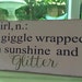 Nursery Decor,girl Definition-a Giggle Wrapped in Sunshine and Glitter ...