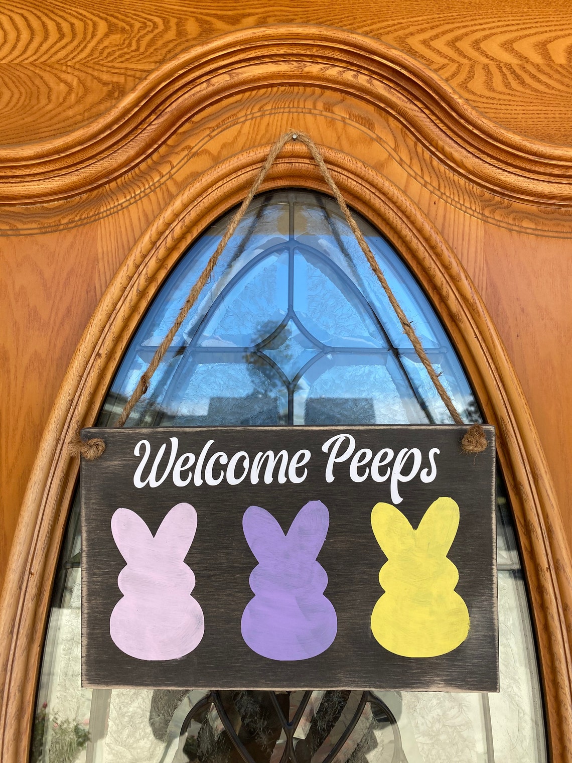 Welcome Peeps Sign Spring Door Sign Peep Sign Welcome Peep - Etsy