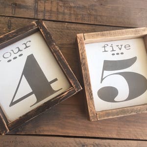 Framed Rustic Sign,wood Framed Number Sign,rustic Number,family Number ...