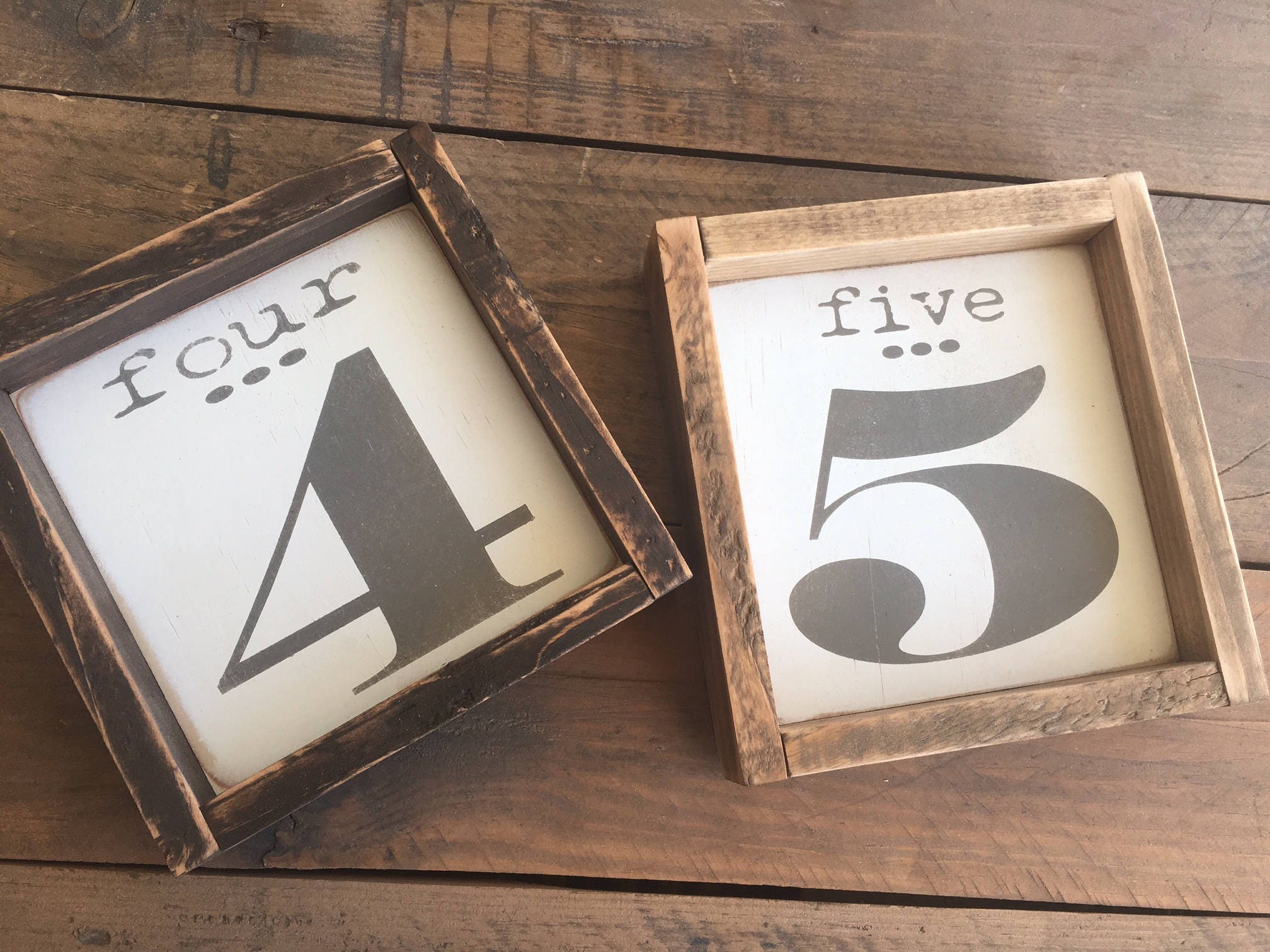 Framed Rustic Signwood Framed Number Signrustic | Etsy